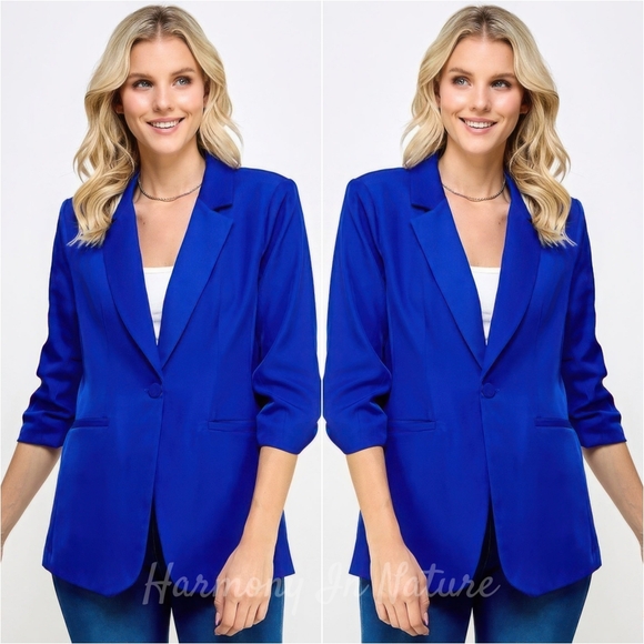 Harmony In Nature | Jackets & Coats | Power Move Button Blazer Royal ...